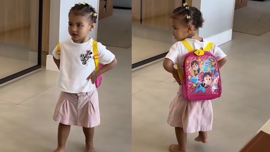 Mavie, filha de Neymar aparece com mochila que custa menos de R$ 200 e ...